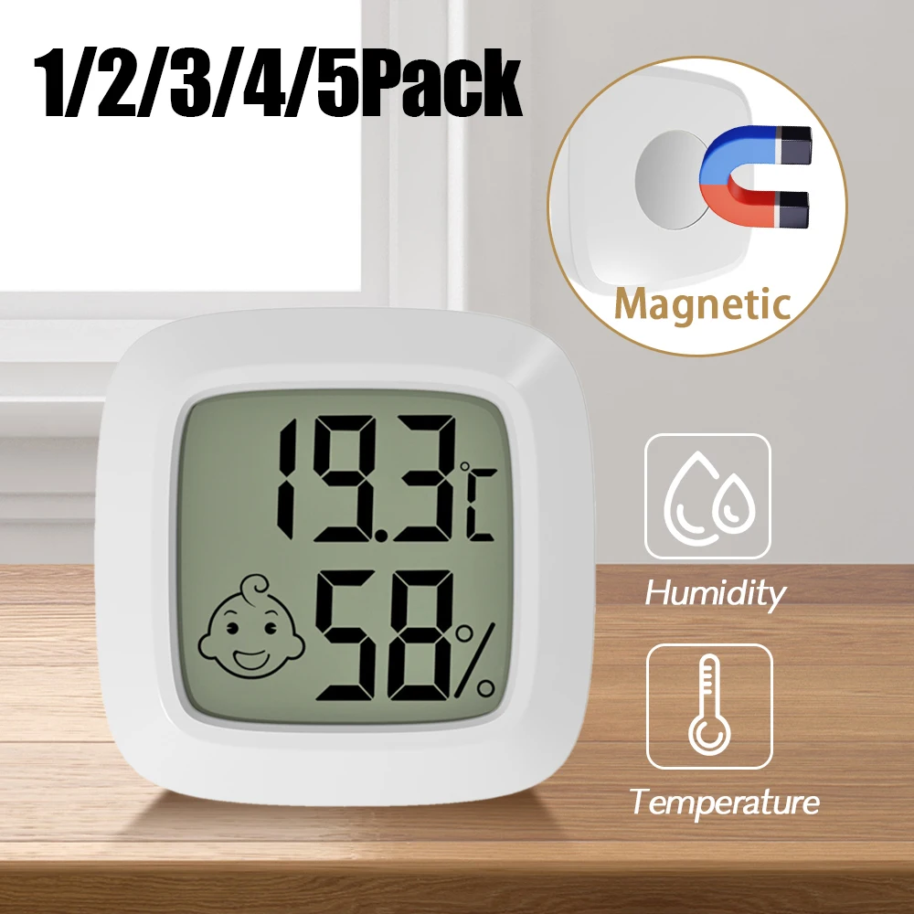 Magnetic Mini LCD Digital Thermometer Hygrometer Room Temperature ...