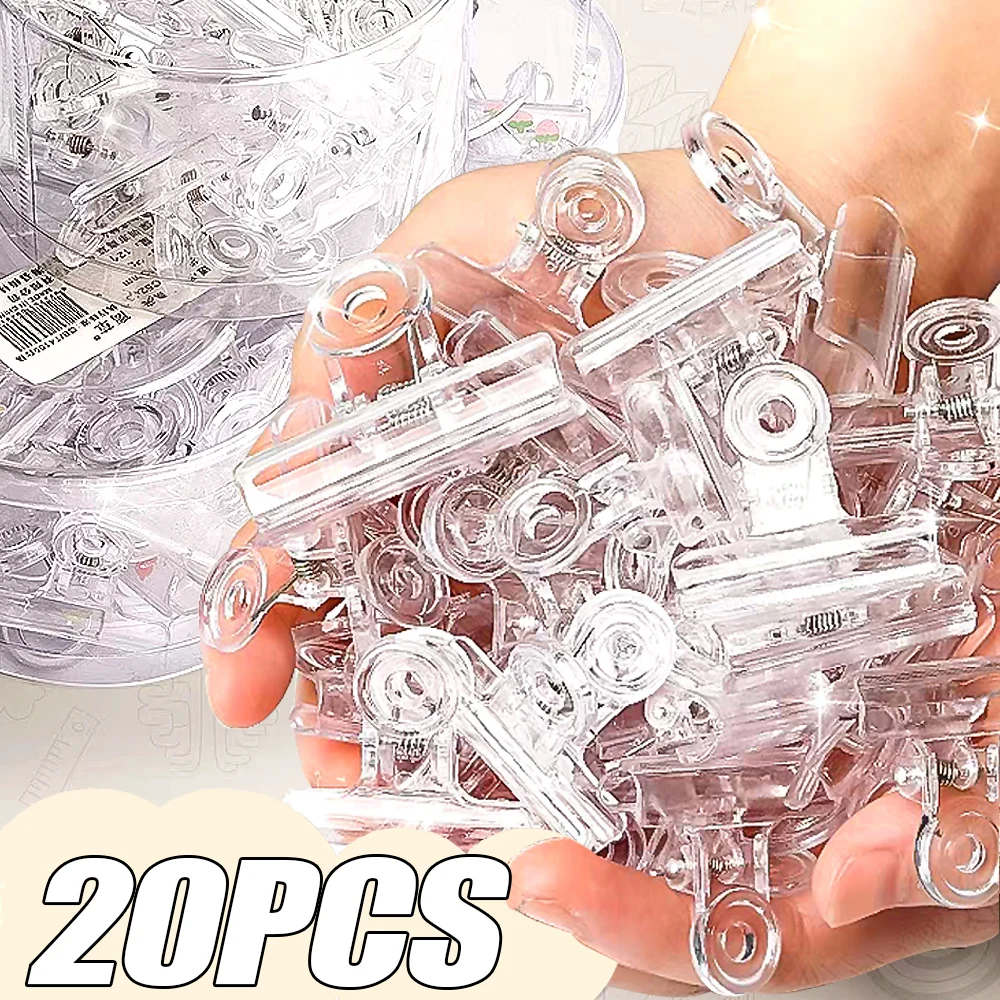 3/5/20Pcs Sealing Clip Clear Acrylic Spring Plastic Clip Mini Folder ...