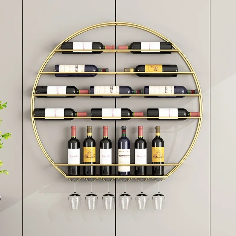 Gold-Holder-Wine-Rack-Fancy-Bar-Minimalist-Display-Wall-Wine-Rack ...