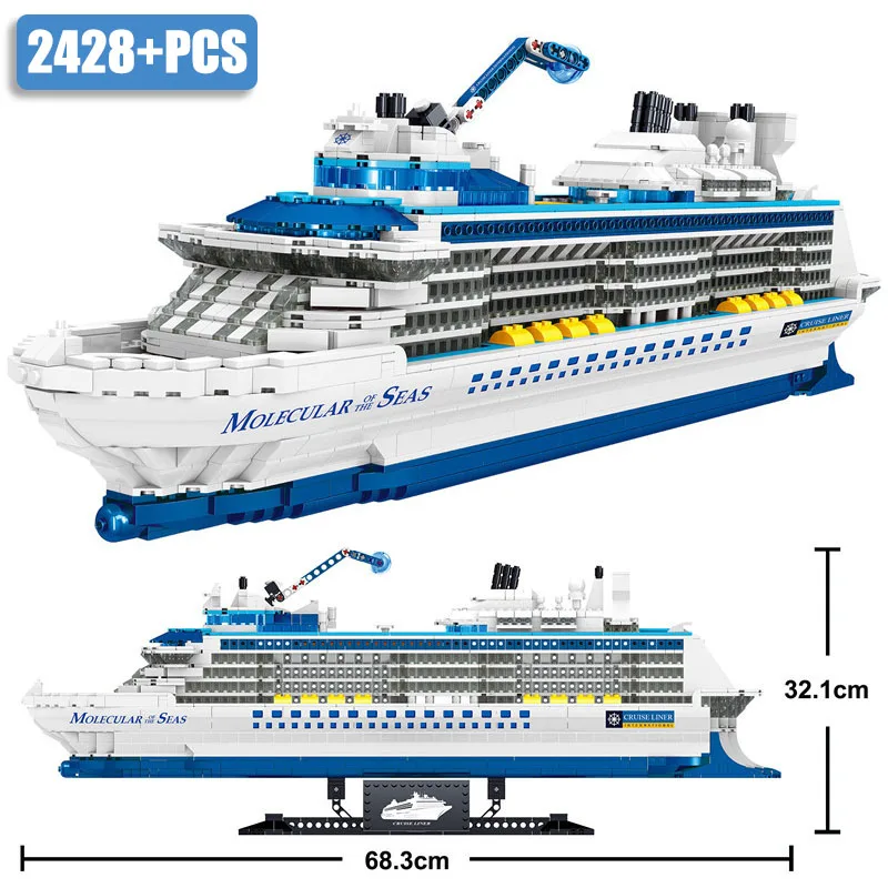 Stad 2428Pcs Cruise Liner Mini Size Model Bouwstenen Creative Diy Grote ...