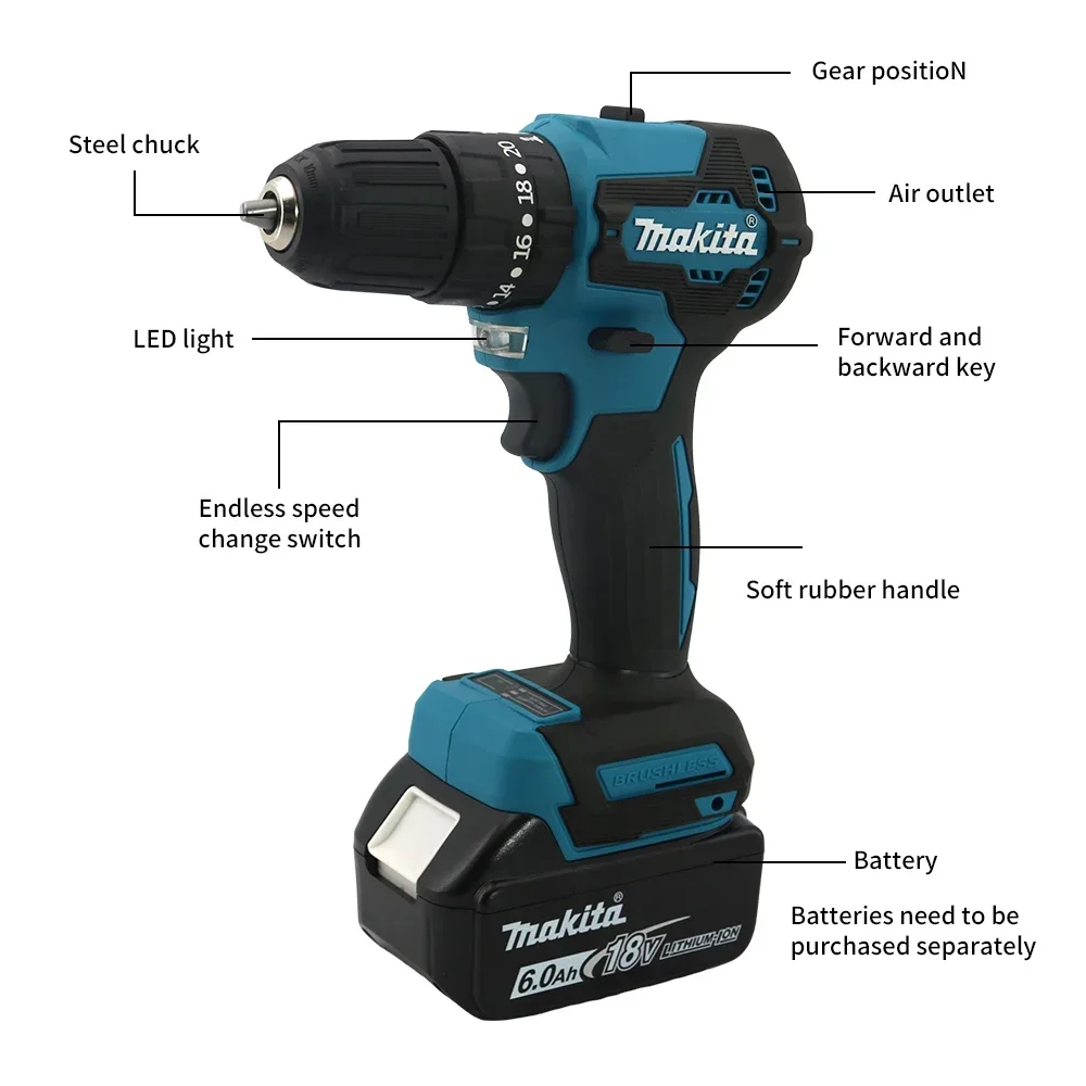 Makita Original DDF487 Ударная дрель | AliExpress