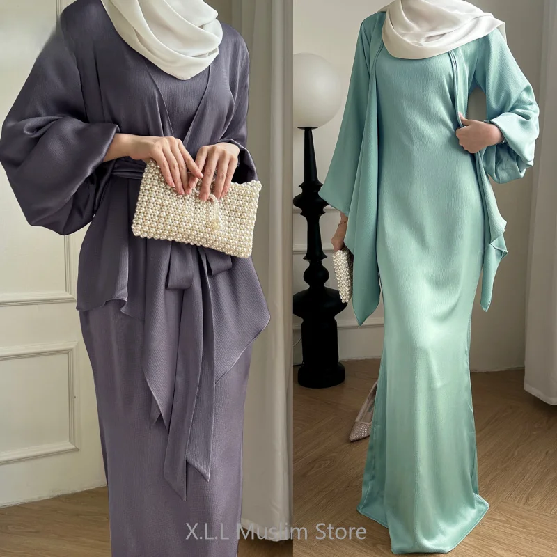 2 Piece Sets Women Outfit Muslim Women Islamic Clothing Solid Muslim ...