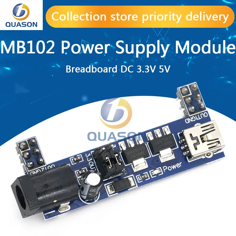 MB102 Breadboard Power Supply Module DC 3.3V 5V For Arduino Solderless ...