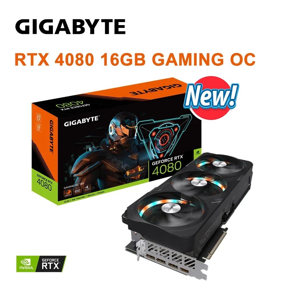 OC 16GB เกม Gigabyte RTX 4080ใหม่การ์ดจอ RTX 4080 GDDR6X 256บิต16pin ...