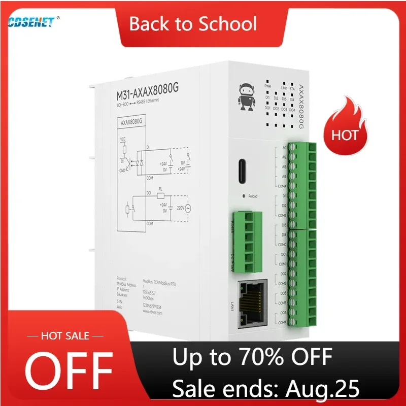 8DI-8DO-Remote-IO-Module-RS485-Ethernet-RJ45-CDSENET-M31-AXAX8080G-Analog-Switch-Acquisition ...