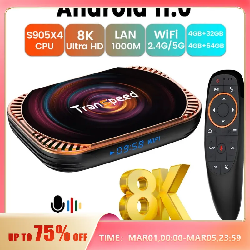 Transpeed-Android-11-Amlogic-S905X4-TV-Box-Dual-WiFi-32G-64GB-BT4-0-4K ...