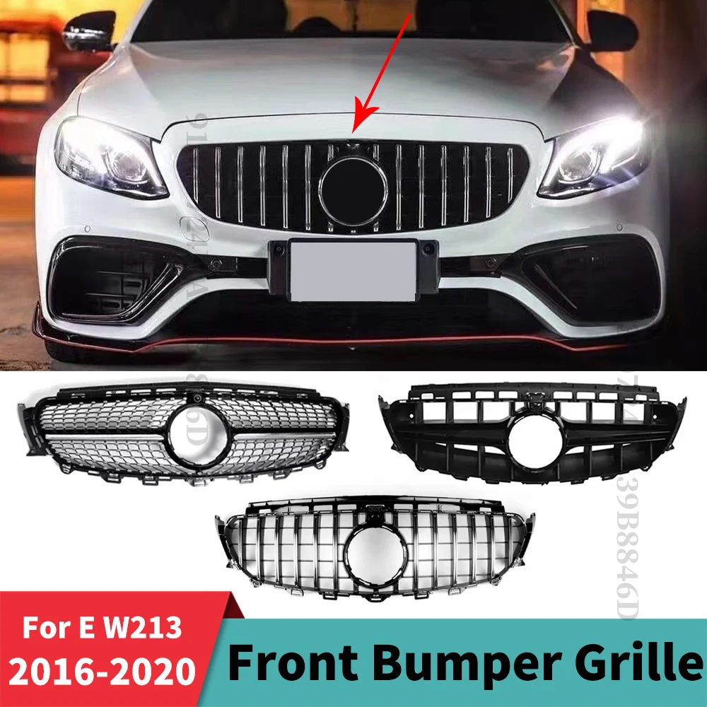 Modified-GT-Diamond-E63-Style-Front-Inlet-Grille-Bumper-Grill-Hood-Mesh ...