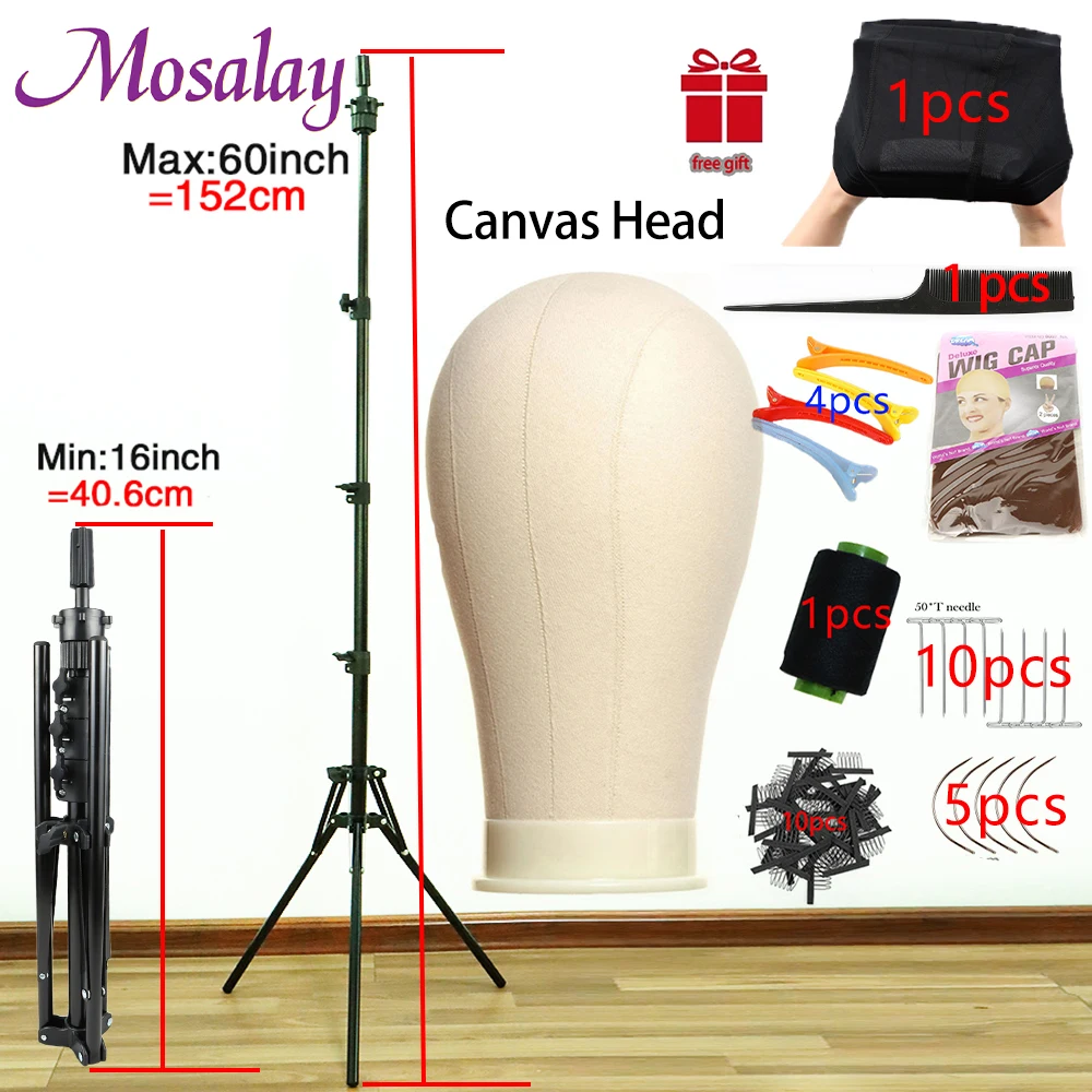 Wig Canvas Block Head Tripod | Tripod Stand Mannequin Head | Tripod ...
