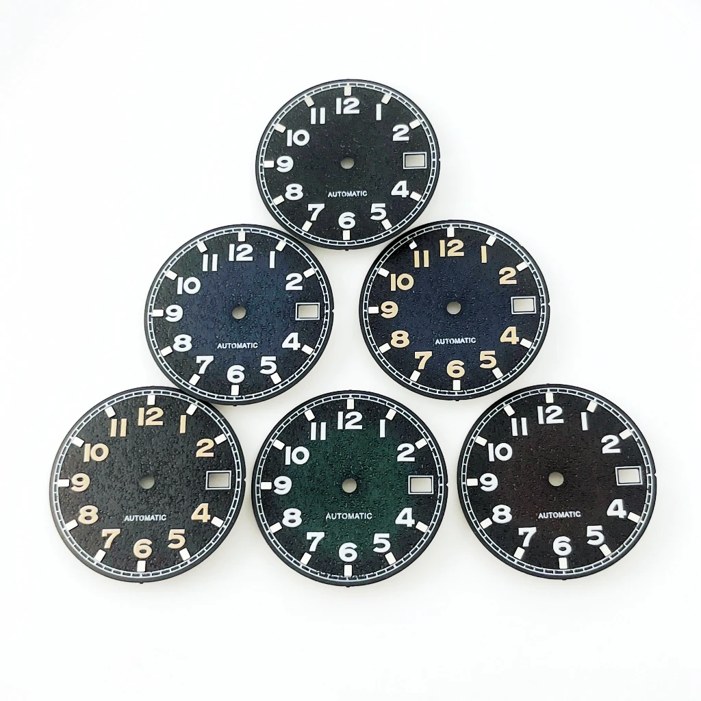 New-29mm-Sterile-Green-Luminous-Gradient-Grain-Texture-Watch-Dial-Fit ...