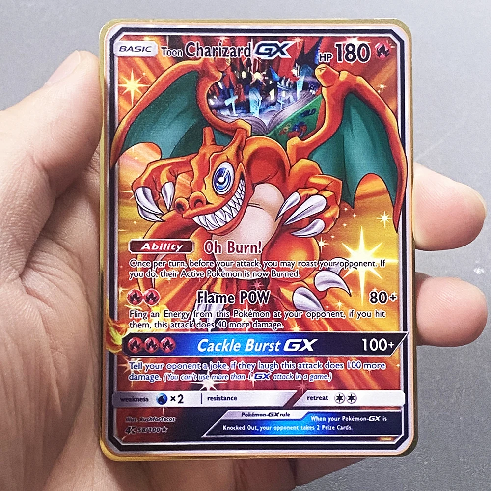 Metal Cards English Anime Pikachu Charizard Arceus Mewtwo Blastoise ...