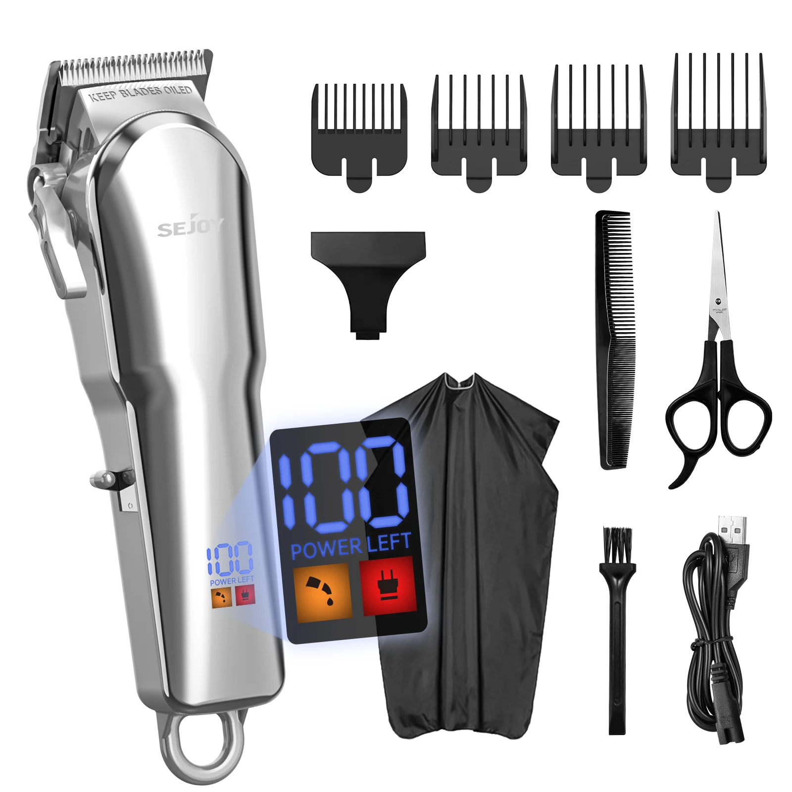 Electric-Clipper-Professional-Rechargeable-Hair-Clippers-Trimmer ...
