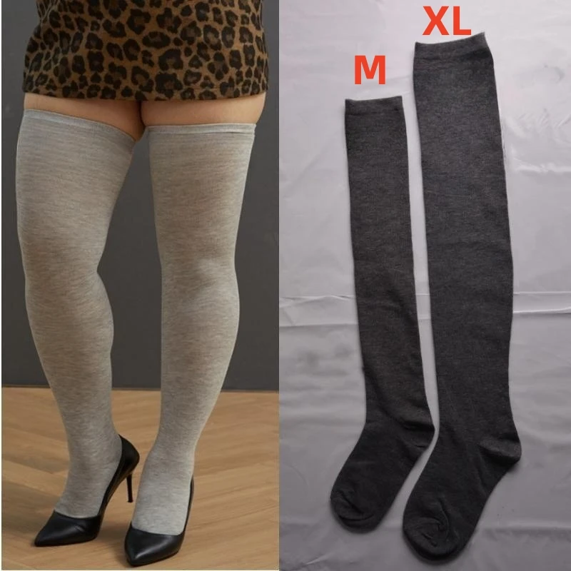 Women-Plus-Size-Thigh-High-Socks-Plump-Women-Over-Knee-Socks-Stocking ...