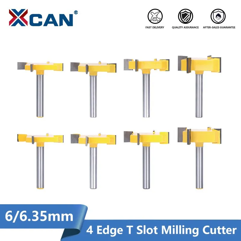 XCAN-Wood-Router-Bit-1-4-6mm-Shank-4-Edge-T-Type-Slotting-Cutter ...