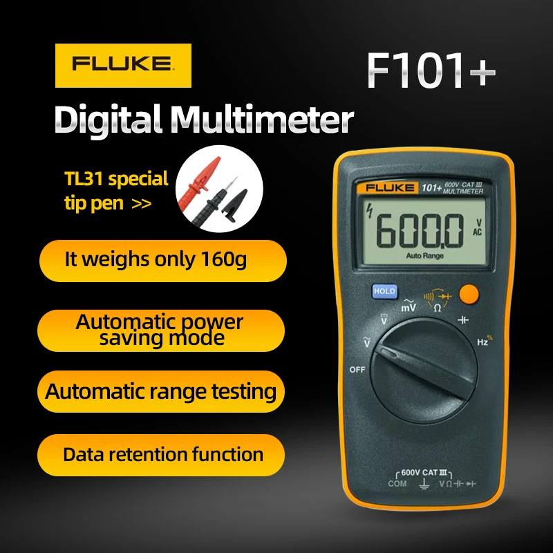 Fluke-101-101KIT-Basic-Palm-sized-Mini-Pocket-auto-range-Digital ...