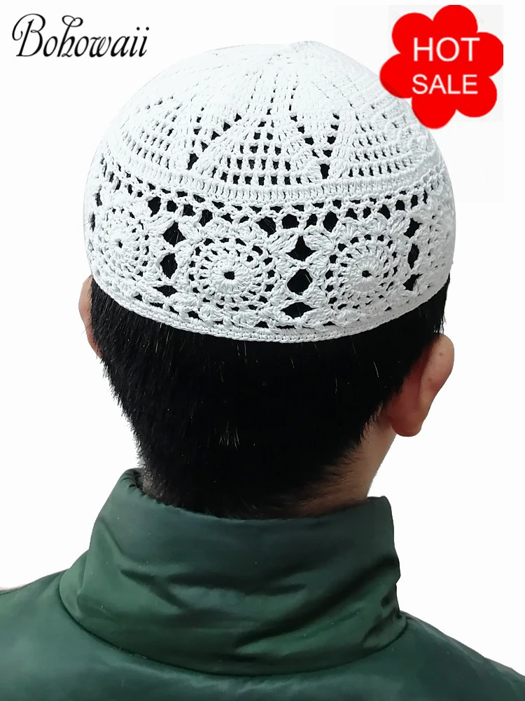 BOHOWAII Muslim Men Clothing Prayer Hats Kippah Kufi Comfortable ...