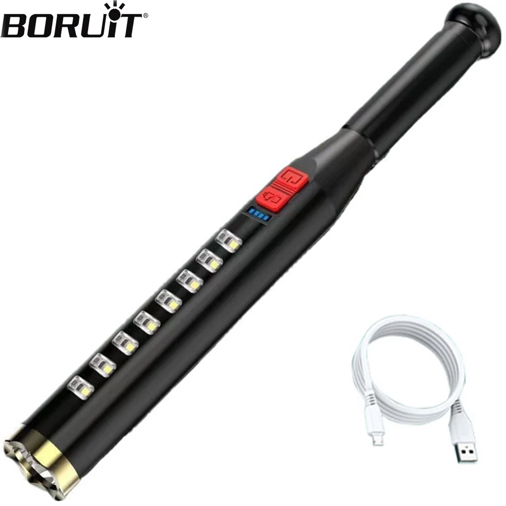 Baseball Bat Self Defense Led Flashlight Usb Rechargeable Waterproof ...