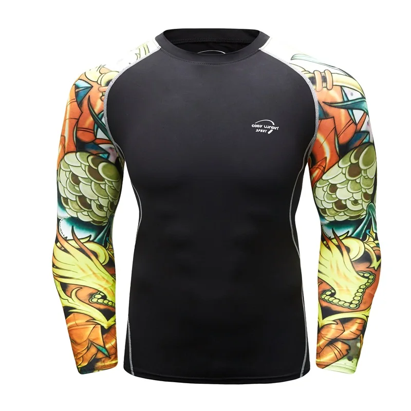 Rashguard Compression Shirt Boxing Running Jerseys Yoga Fitness MMA Men ...