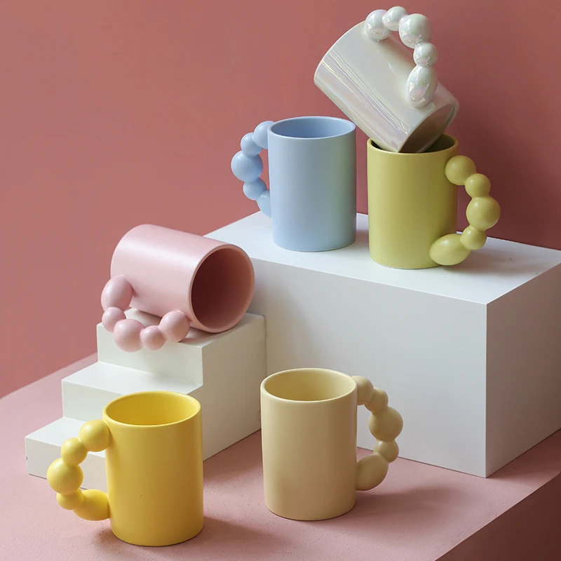 Ceramic-280ml-Mugs-With-Rotating-Ball-Handle-Creative-Handmade-Cup-For ...