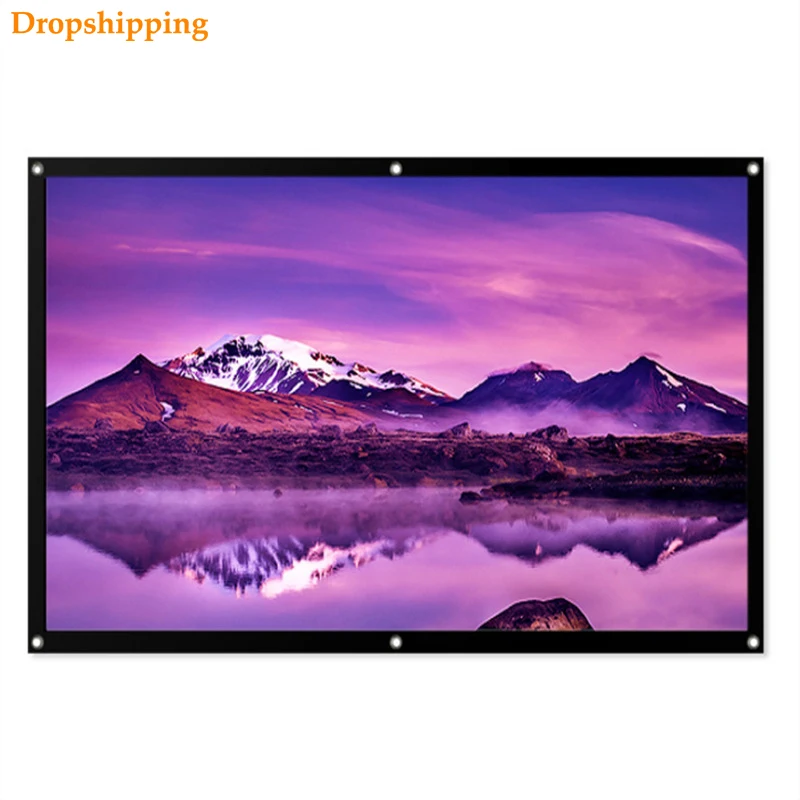 Projector Screen 16 9 Portable Folding Soft Screen Home HD Projection ...