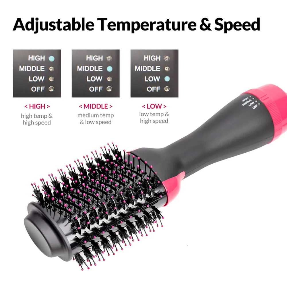One-Step-Hair-Dryer-and-Volumizer-Round-Hot-Air-Brush-3-in-1-Anti-Scald ...