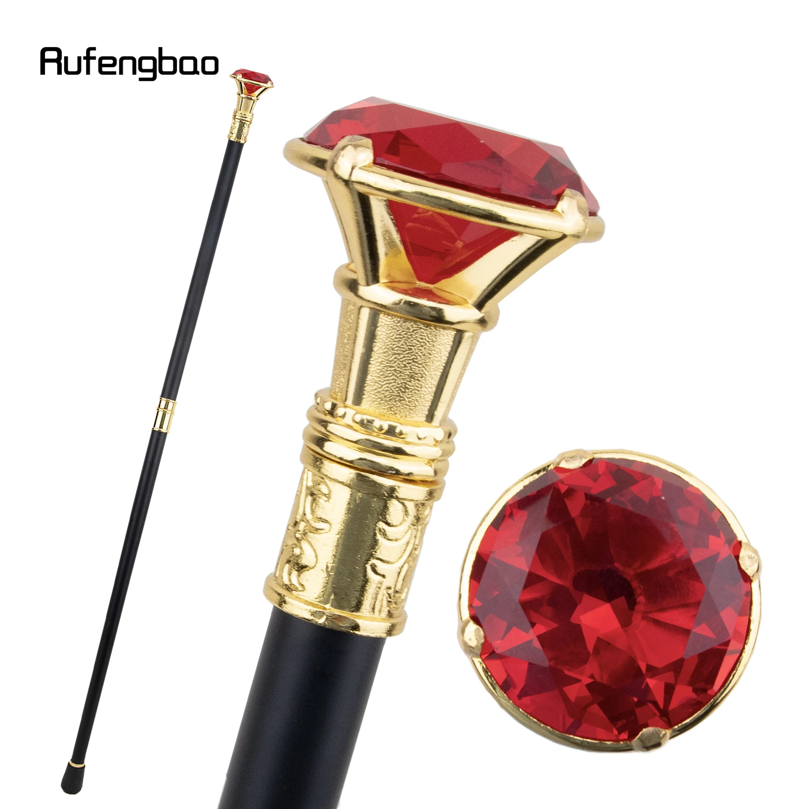 Red-Diamond-Type-Golden-Walking-Cane-Fashion-Decorative-Walking-Stick ...