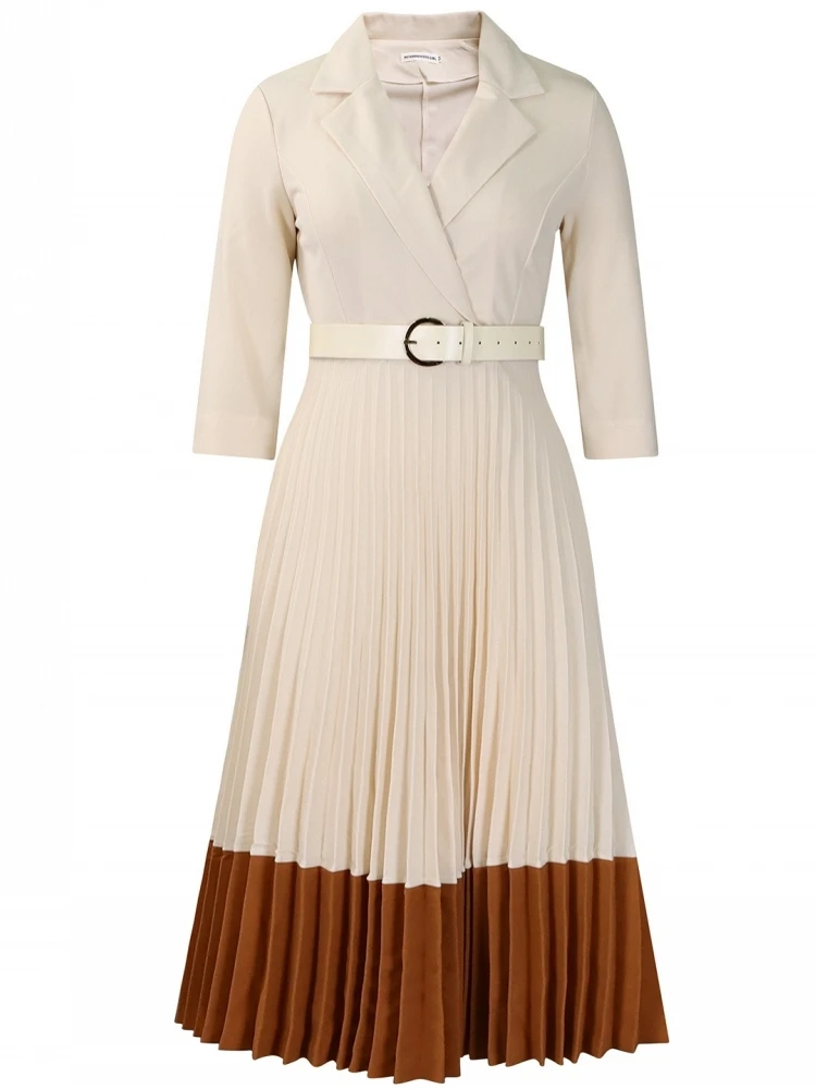 L-3XL Plus Size Clothes Dresses Women Robes Spring Summer 3/4 Sleeve ...