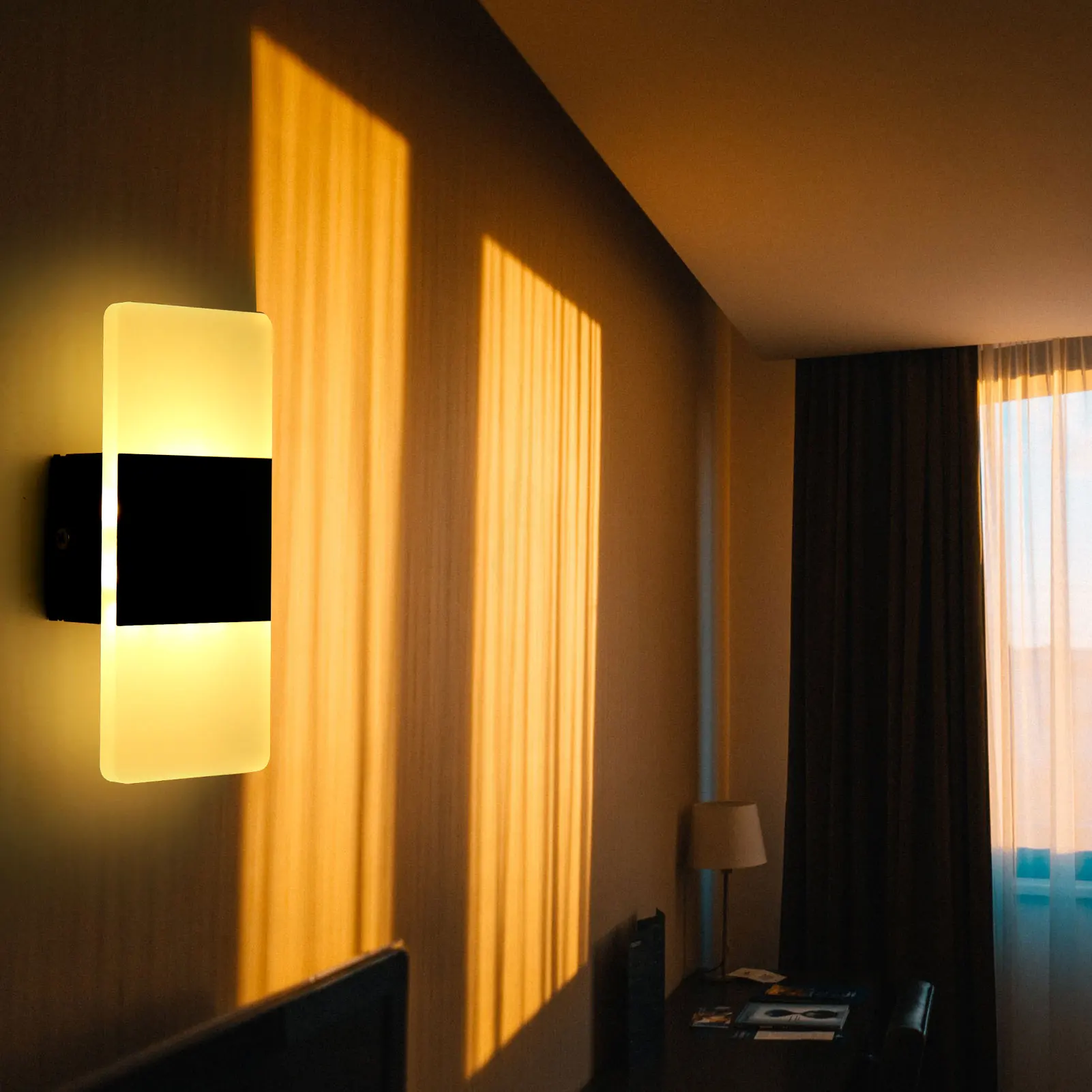 L-ED Wall Lamp Rectangle AC85-265V Bedside Corridor Wall Lamp Home ...