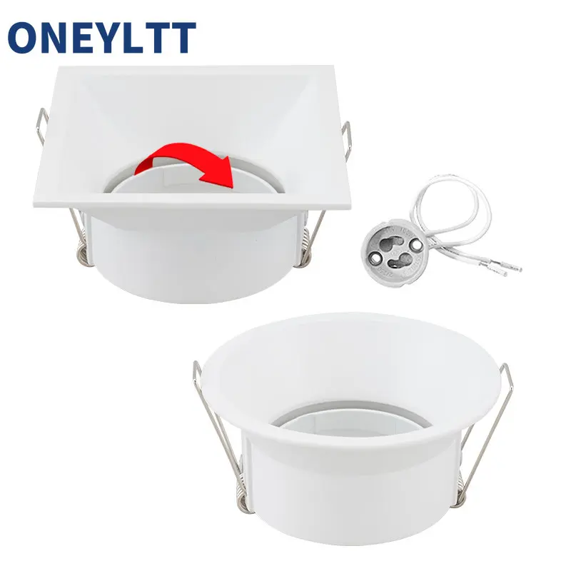 2PCS-Led-spot-light-housing-cover-round-embedded-angle-adjustable-GU10 ...
