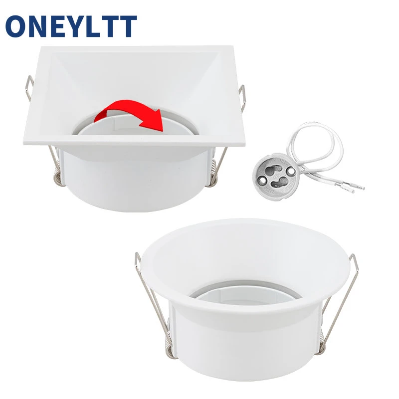 2PCS Led spot light housing cover round embedded angle adjustable GU10 ...