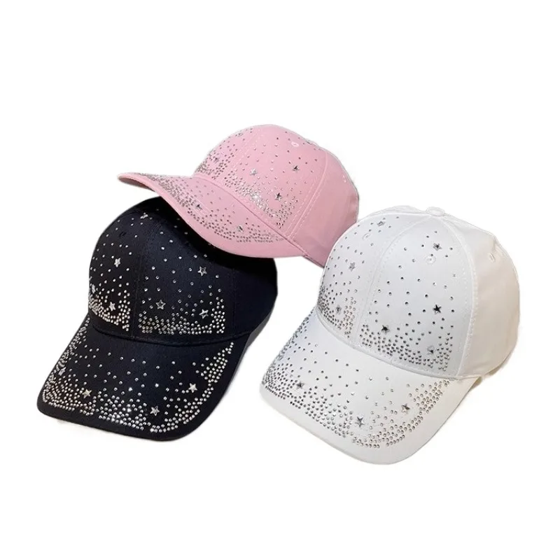 2024-New-Women-Full-Star-Rhinestone-Diamond-Baseball-Cap-Summer ...