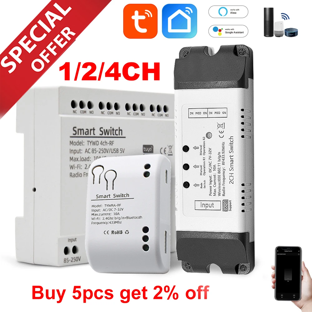 Tuya-RF-433mhz-Smart-WIFI-Switch-Module-DC-12V-24V-110V-220V-Relay ...