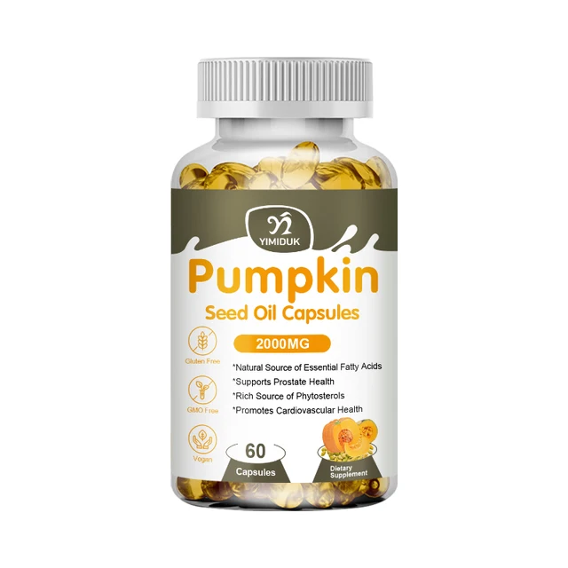 Pumpkin Seed Oil Capsules Hair Growth, Youthful Skin, Prostate Health ...
