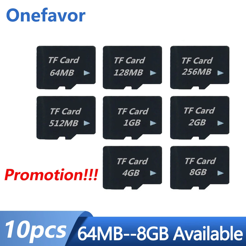 Promotion 10PCS/LOT TF Card 64MB 128M 256MB 512MB 1GB 2GB 4GB 8GB Micro ...