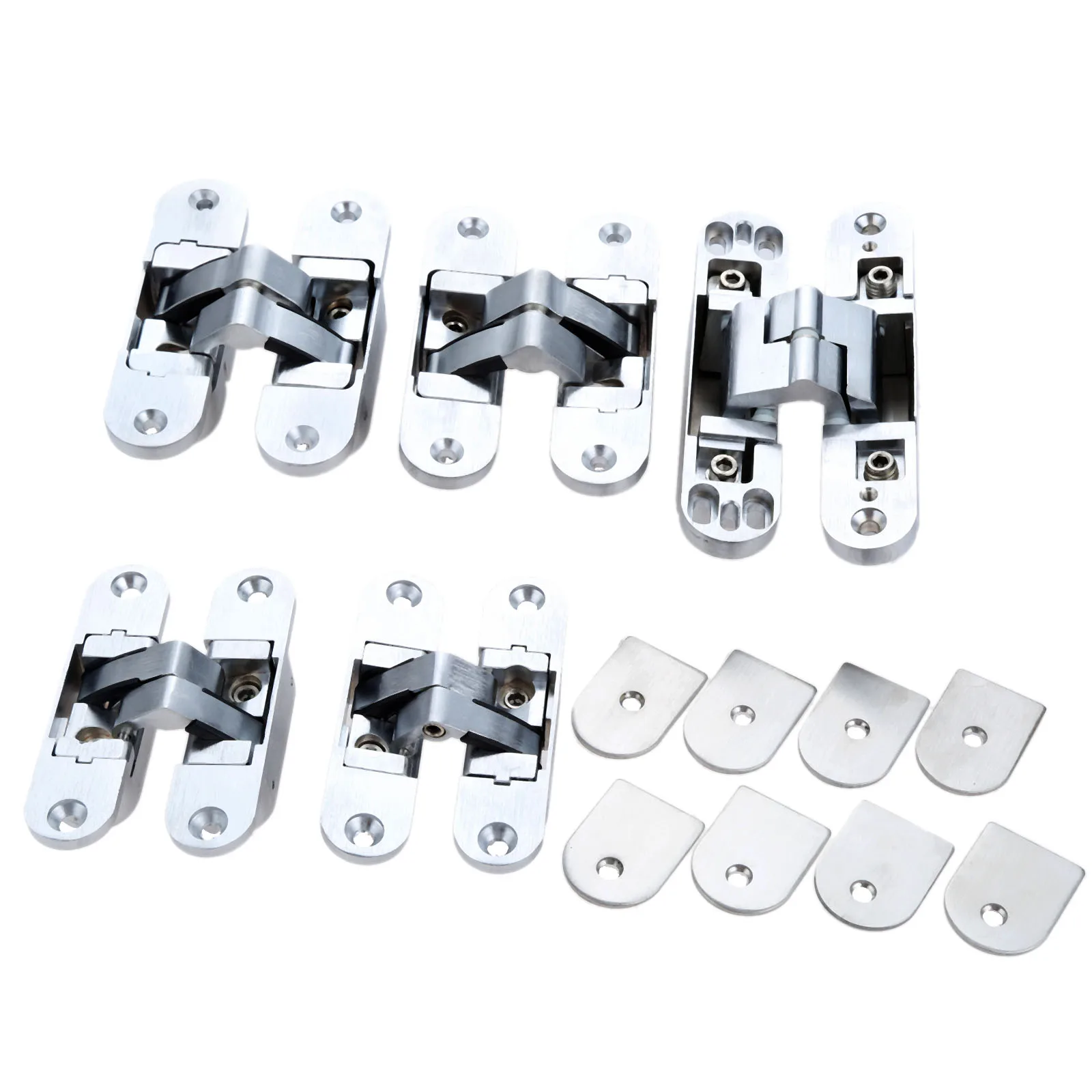 2 Pcs Zinc Alloy Hidden Hinges Furniture Fittings Multi Size Invisible ...