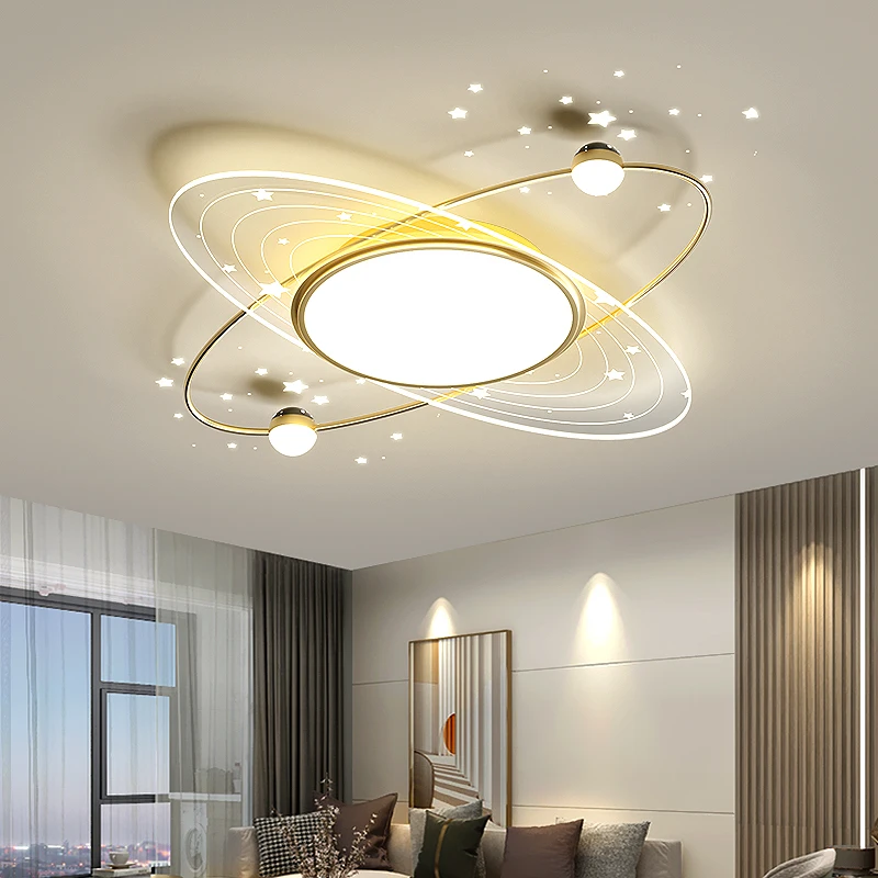 Modern Remote Control Living Room Lights Luxury LED Bedroom Ceiling ...