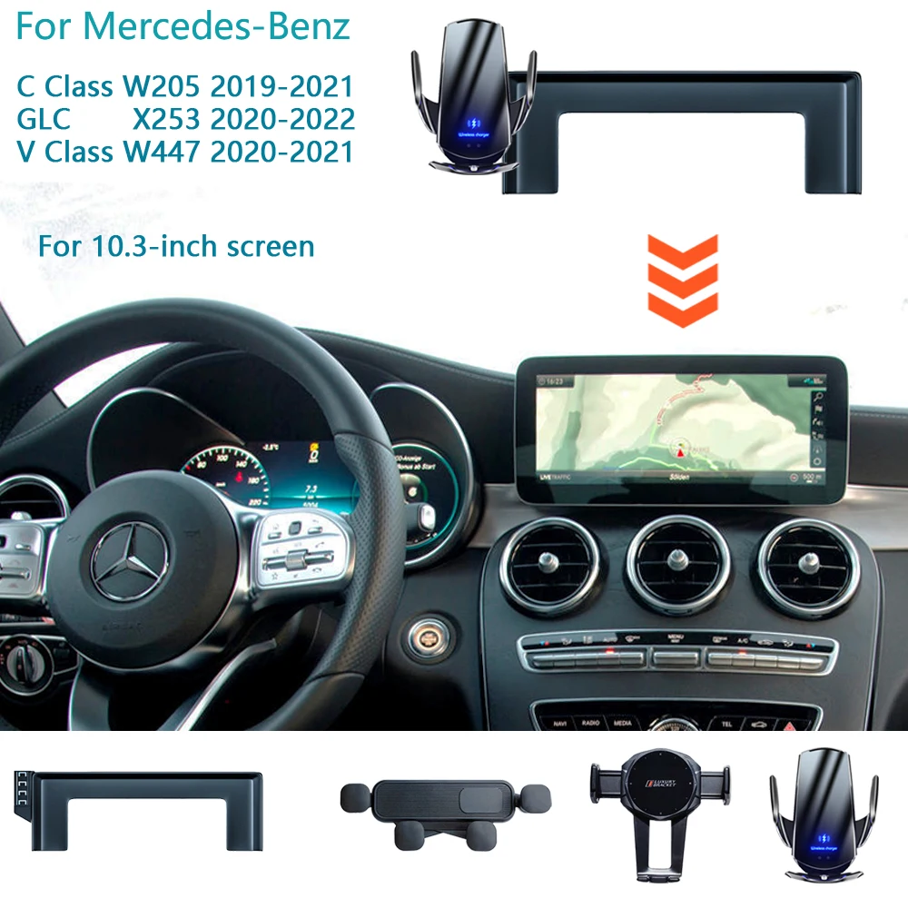 For Mercedes Benz C Class W205 2019 2020 2021 GLC Class V Class Car Phone Holder 10.25 Inch Screen Fixed Base Navigation Bracket AliExpress