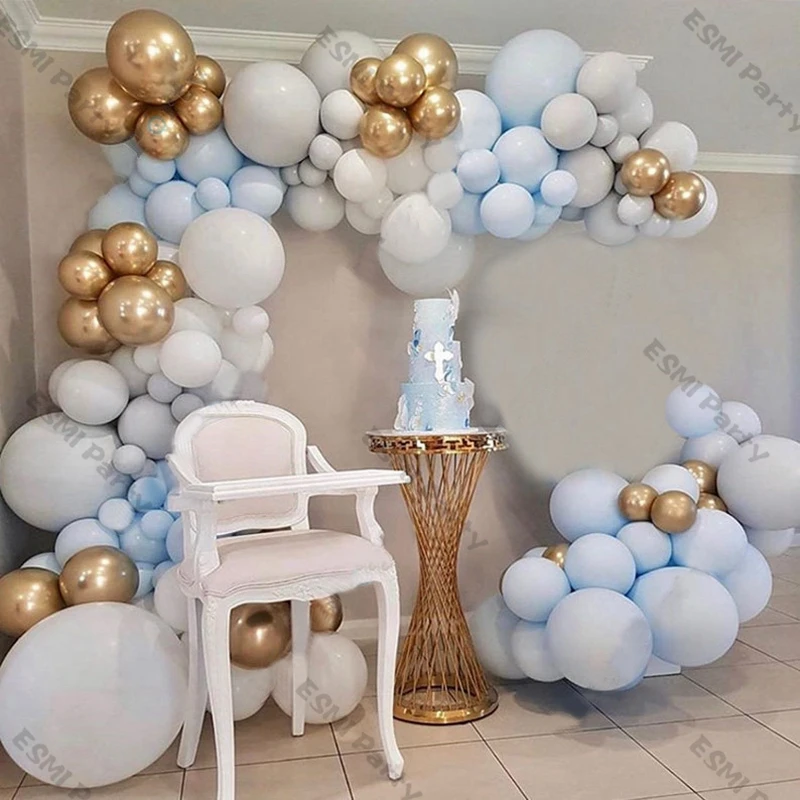 141pcs Macaron Blue Balloons Garland Arch Boy Birthday Party Decoração ...