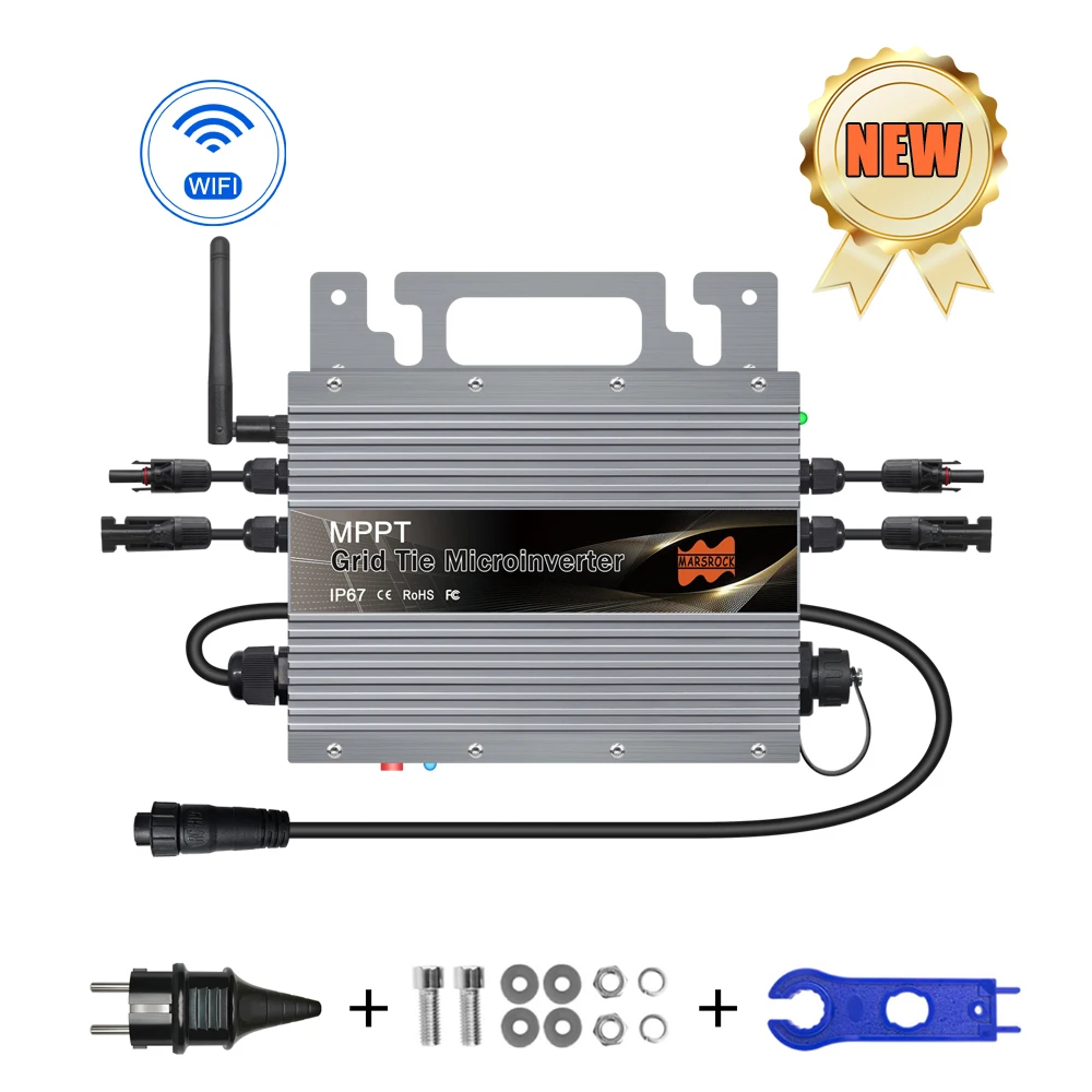 800W PV Solar Grid Tie Smart Micro Inverter MPPT IP67 Built-in WiFi for ...