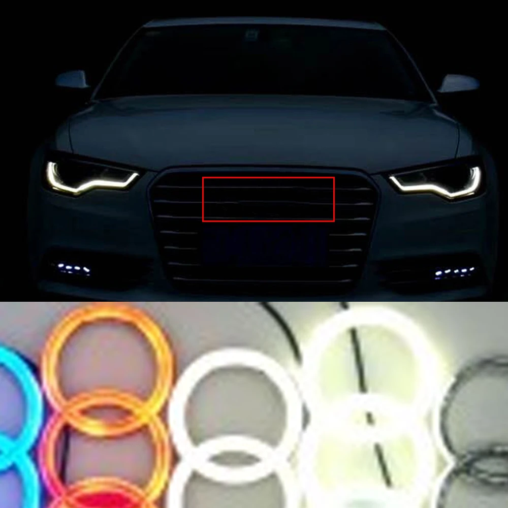 4D Logo Light LED Dynamic Light LED Grills Emblem 4Ring Logo Sticker ...