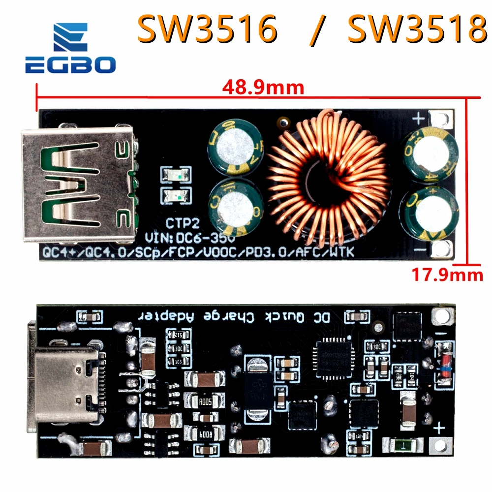 Qc4.0 Qc3.0 Usb Type-c Mobile Phone Quick Charge Adapter 6 -35v Step ...