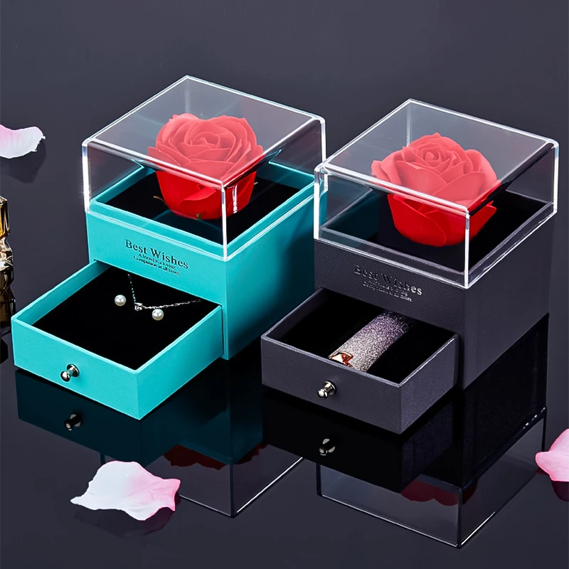 Heart-Shaped-Flower-Rose-Ring-Box-Jewellry-Display-Gift-Box-for ...