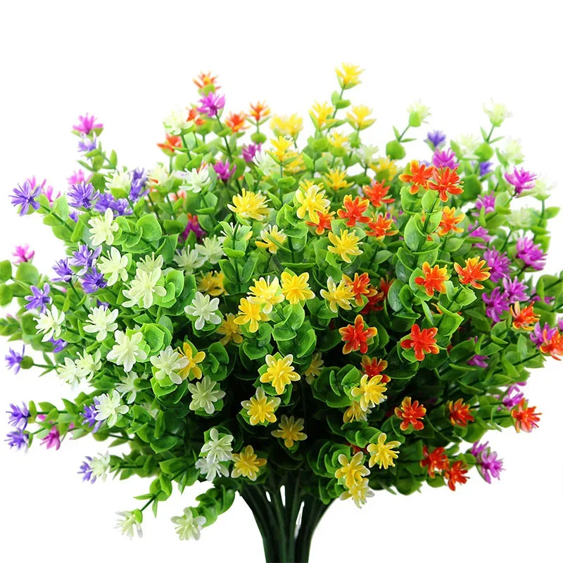 Plastic-Artificial-Flowers-Outdoor-UV-Resistant-Fake-Flowers-Decoration ...