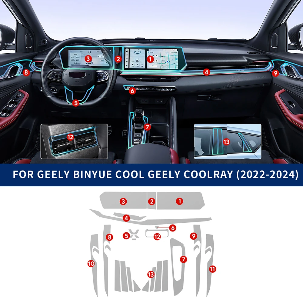 For Geely COOLRAY 2022 2023 2024 for Geely Binyue Cool Accessories Car ...