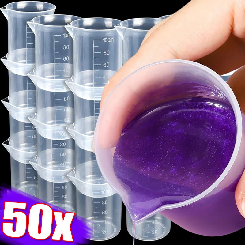 100ml-Plastic-Measuring-Cups-Lab-Beaker-Graduated-Mug-Beaker-Home ...