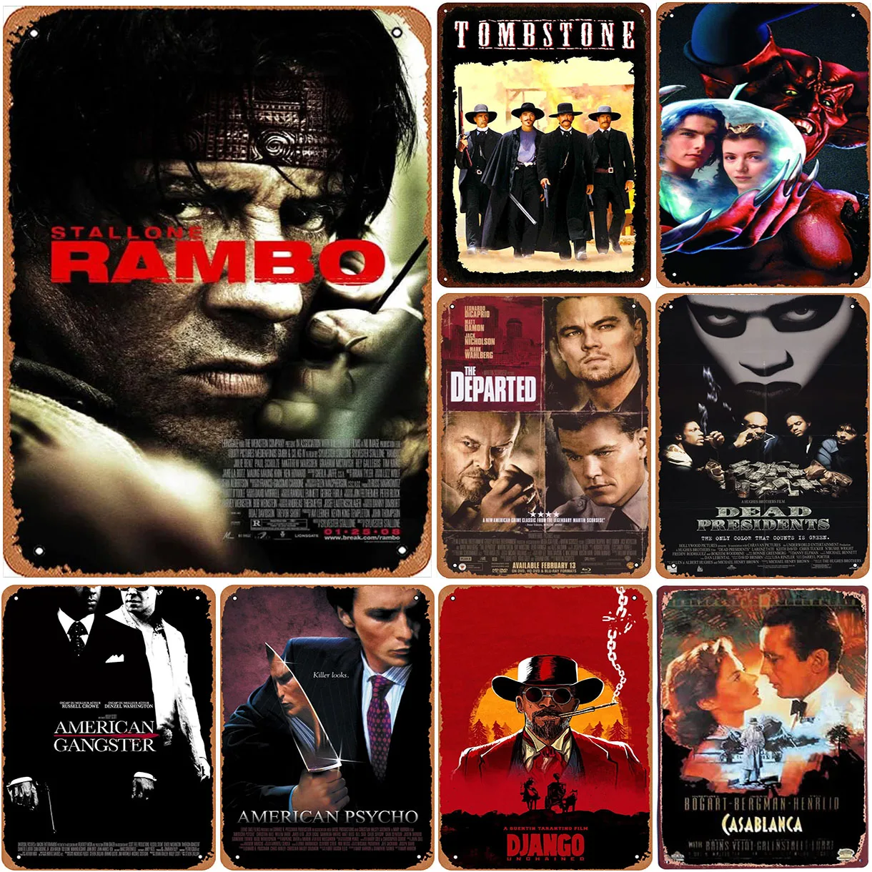 Vintage-Metal-Tin-Signs-Classic-Movie-Rambo-American-Gangster-Posters ...