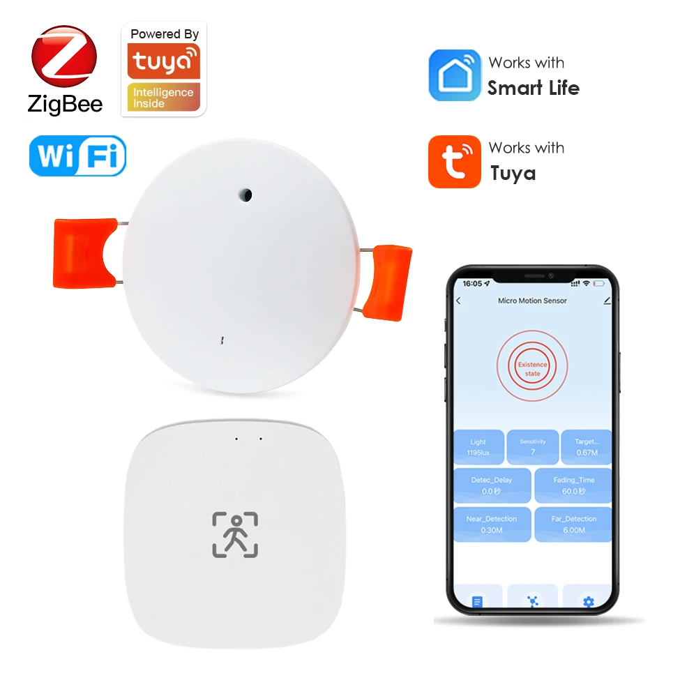 Tuya Zigbee Human Presence Sensor Smart Life Wifi Light Motion Sensor ...