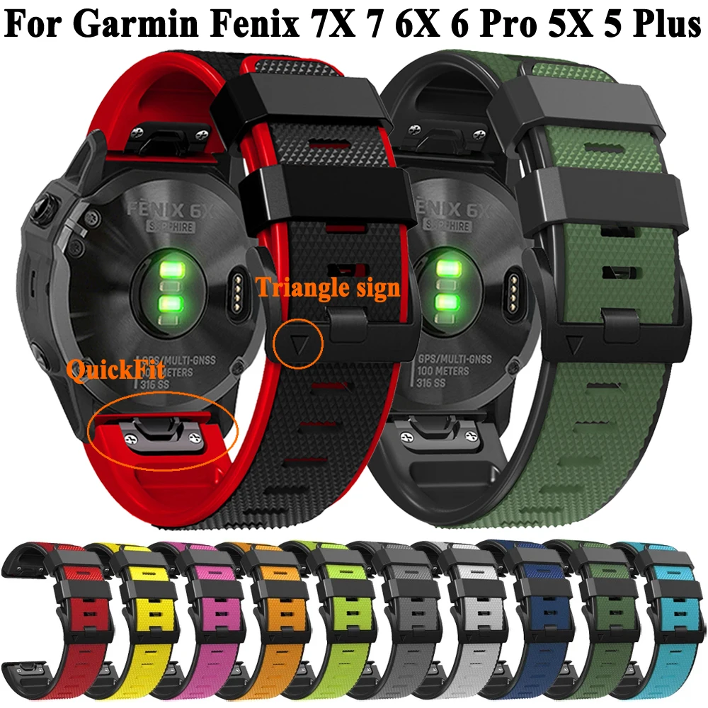 Quick-Release-26mm-22mm-Silicone-Strap-For-Garmin-Fenix-7X-7-6X-6-Pro ...