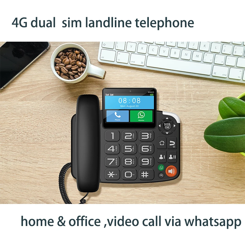 Smart LTE 4G Fixed Traditional Phone Wireless Landline Phone Android 9. ...