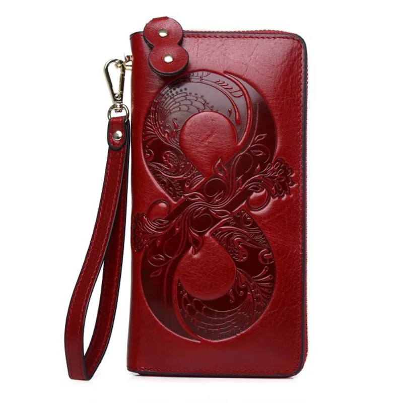 Lucky-Genuine-Leather-Wallet-Women-Long-Ladies-Leather-Wallets-Big-Real ...
