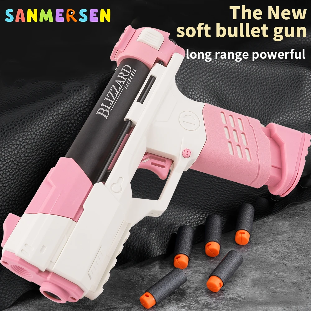 Shell Throwing Pistol Soft Bullet Toy Gun Pistola Blaster Launcher ...